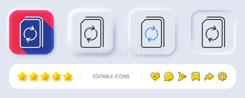 Update Document Line Icon. Refresh File Sign. Neumorphic Buttons ...