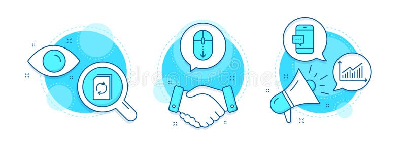 Update Document, Scroll Down and Smartphone Message Icons Set. Graph ...
