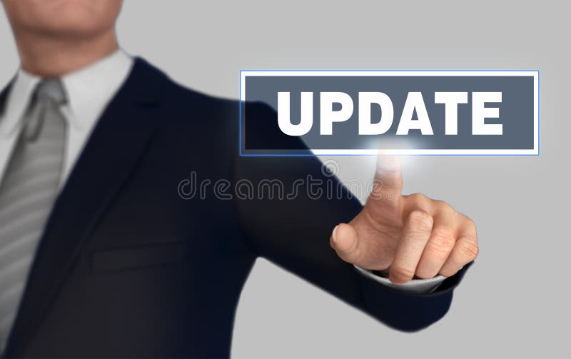 Update Pushing Concept 3d Illustration Stock Image - Image of computer ...