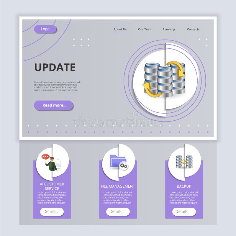 Update Flat Landing Page Website Template. Ai Customer Service, File ...