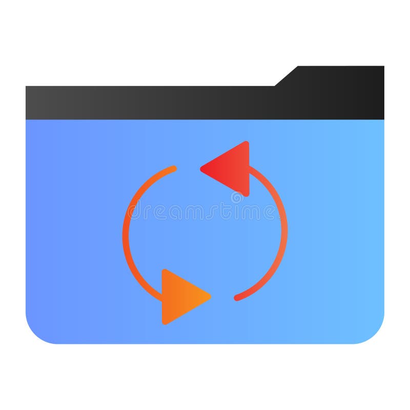Update Folder Flat Icon. Folder Refresh Color Icons in Trendy Flat ...