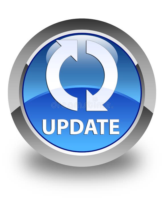 Update Glossy Blue Round Button Stock Illustration - Illustration of ...