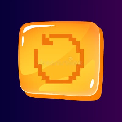 Update Glossy Ui Button with Pixelated Icon Stock Vector - Illustration ...