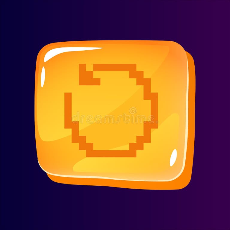 Update Glossy Ui Button with Pixelated Icon Stock Vector - Illustration of isolated, application ...