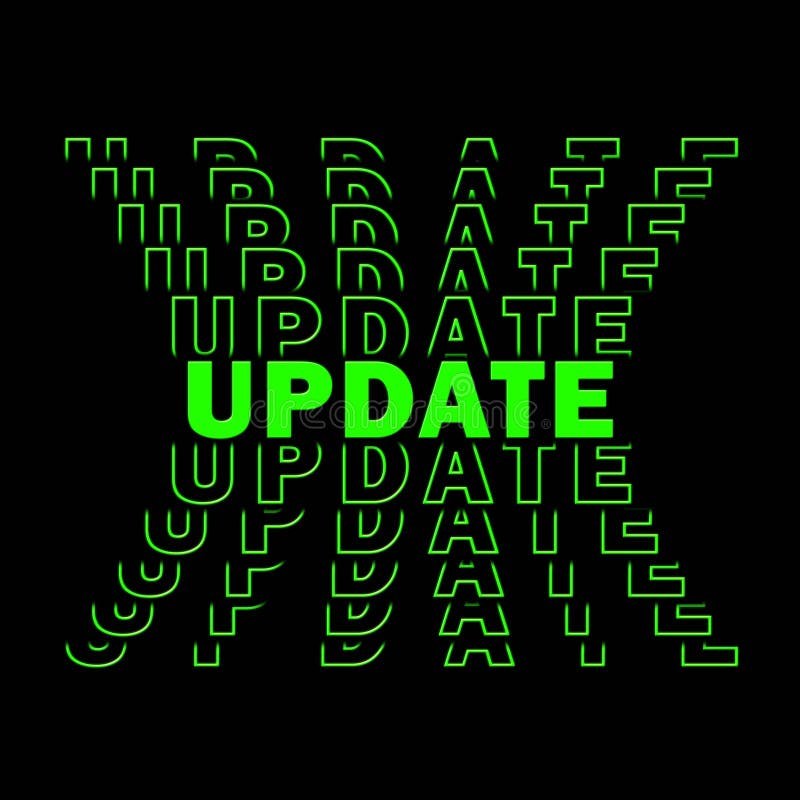 UPDATE - Green Lettering with Repeating Effect on Black Background in ...