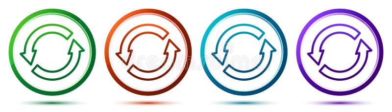 Update Icon Artistic Frame Round Button Set Illustration Stock Vector ...
