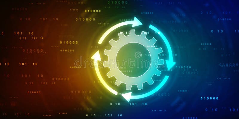 Update Icon with Binary Codes on Technology Abstract Background, Stock ...