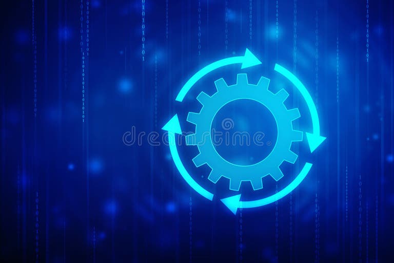 Update Icon with Binary Codes on Technology Abstract Background, Stock Illustration ...