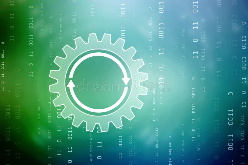 Update Icon with Binary Codes on Technology Abstract Background, Stock Illustration ...