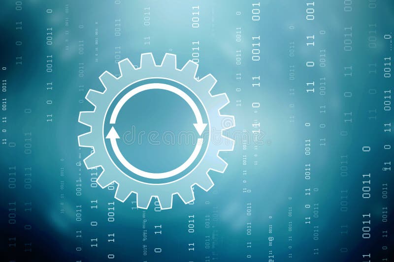 Update Icon with Binary Codes on Technology Abstract Background, Stock Illustration ...