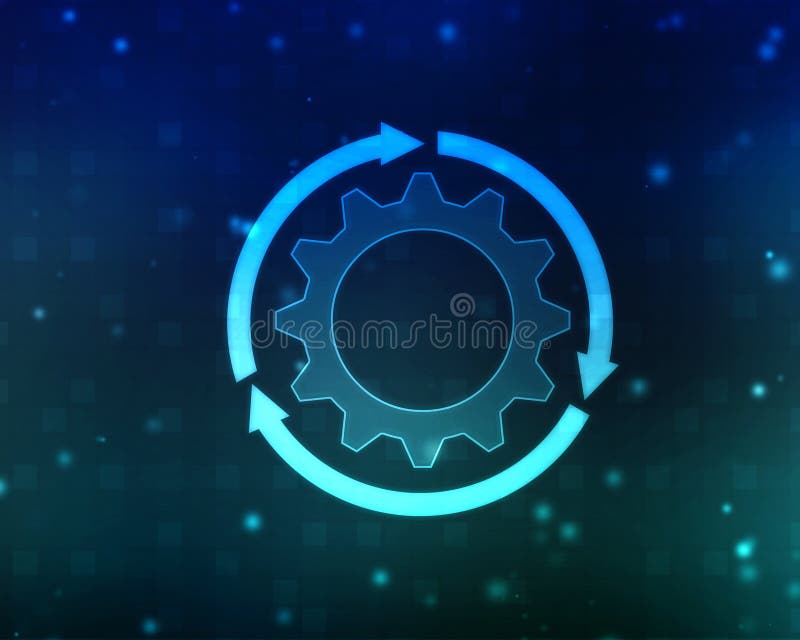 Update Icon With Binary Codes On Technology Abstract Background Stock Illustration