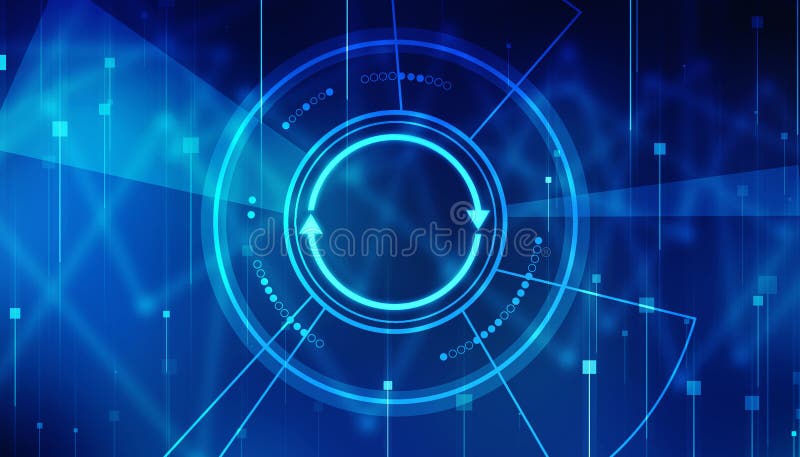 Update Icon With Binary Codes On Technology Abstract Background Stock Illustration