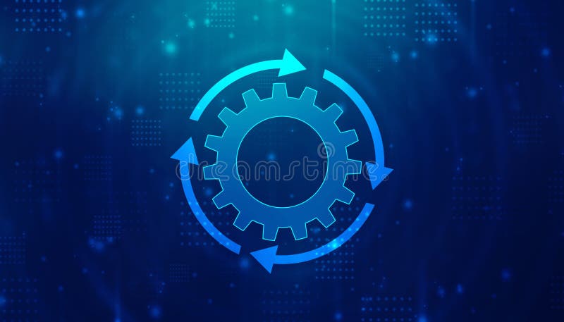 Update Icon With Binary Codes On Technology Abstract Background Stock Illustration