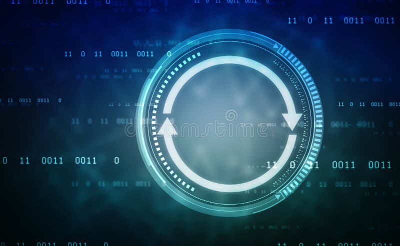 Update Icon with Binary Codes on Technology Abstract Background, Stock ...