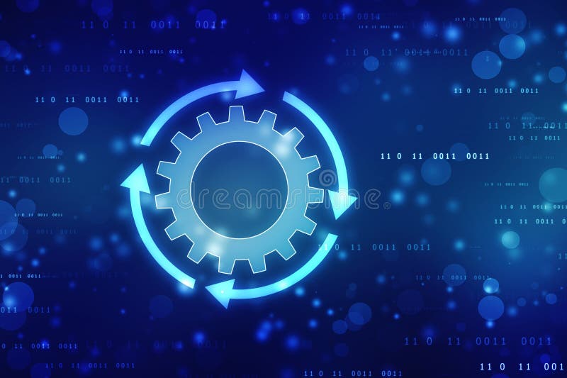 Update Icon with Binary Codes on Technology Abstract Background, Stock ...