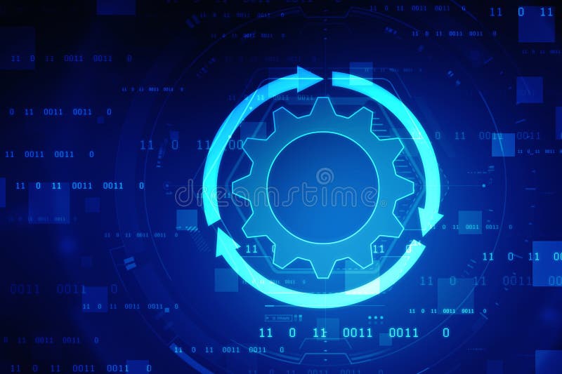 Update Icon with Binary Codes on Technology Abstract Background, Stock Illustration ...