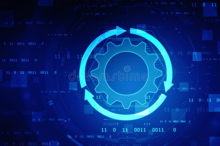 Update Icon with Binary Codes on Technology Abstract Background, Stock Illustration ...