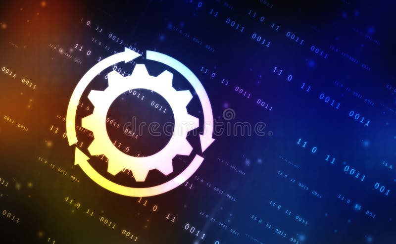 Update Icon with Binary Codes on Technology Abstract Background Stock ...