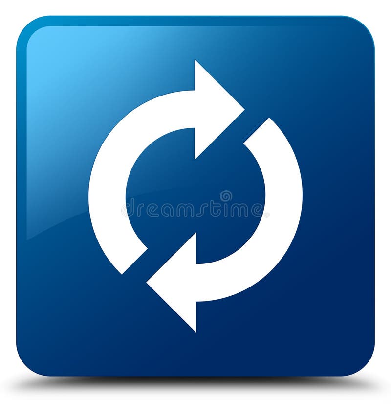 Update Icon Blue Square Button Stock Illustration - Illustration of ...