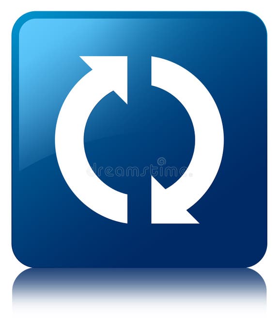 Update Icon Blue Square Button Stock Illustration - Illustration of ...