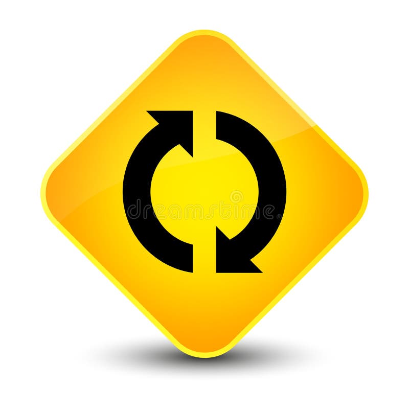 Update Icon Elegant Yellow Diamond Button Stock Illustration ...