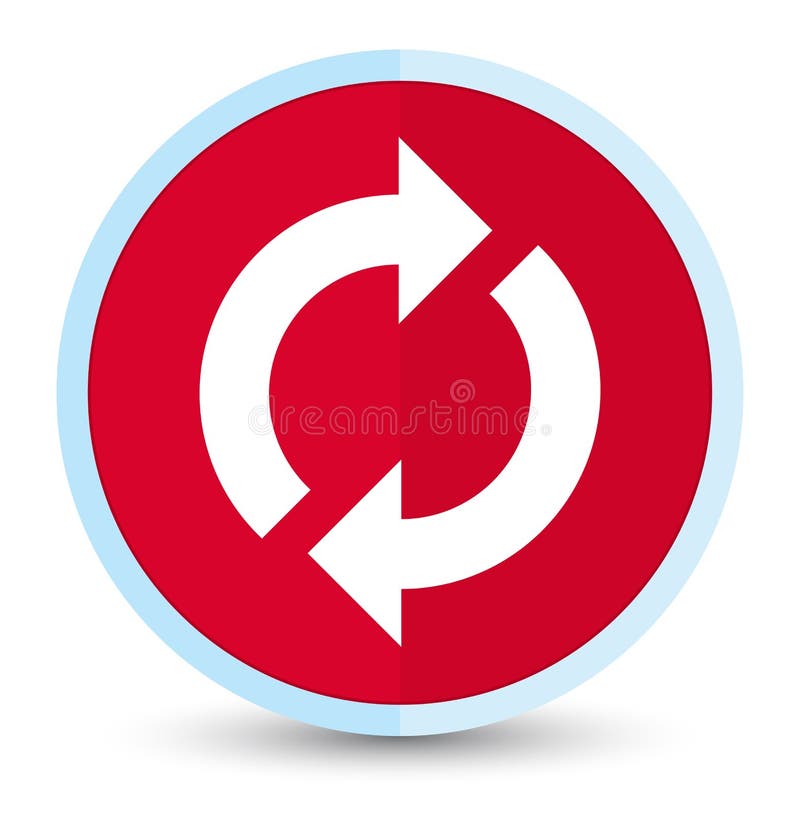Update Icon Flat Prime Red Round Button Stock Vector - Illustration of ...