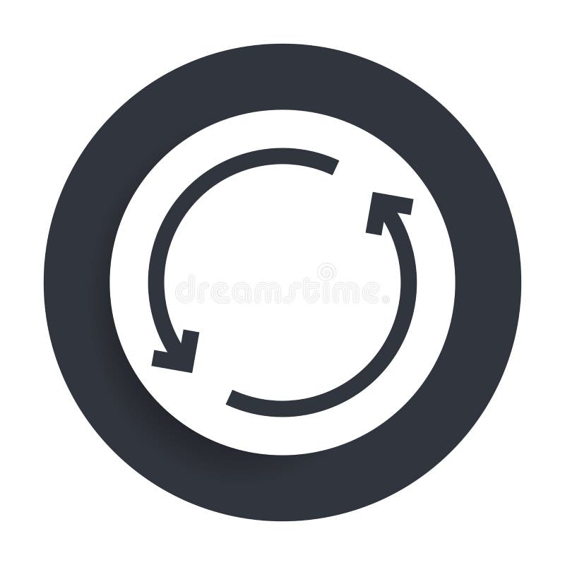Update Icon Flat Vector Round Button Clean Black and White Design ...