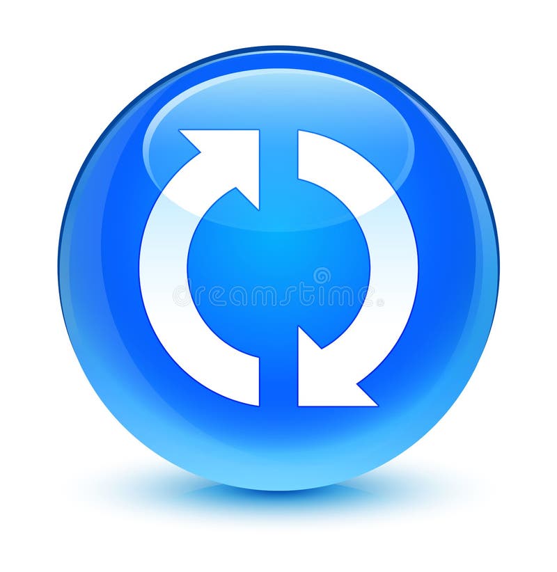 Update Icon Glossy Blue Round Button Stock Illustration - Illustration ...