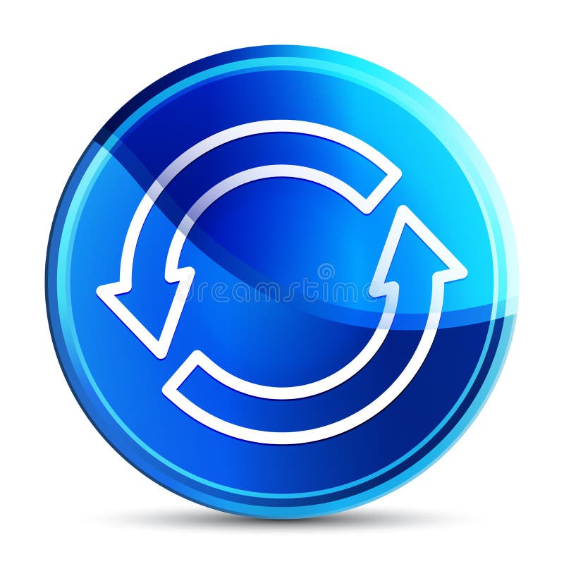Update Icon Glassy Vibrant Sky Blue Round Button Illustration Stock ...