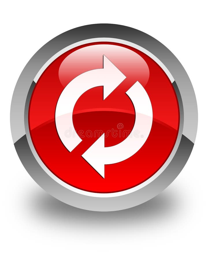 Update Icon Glossy Red Round Button Stock Illustration - Illustration ...