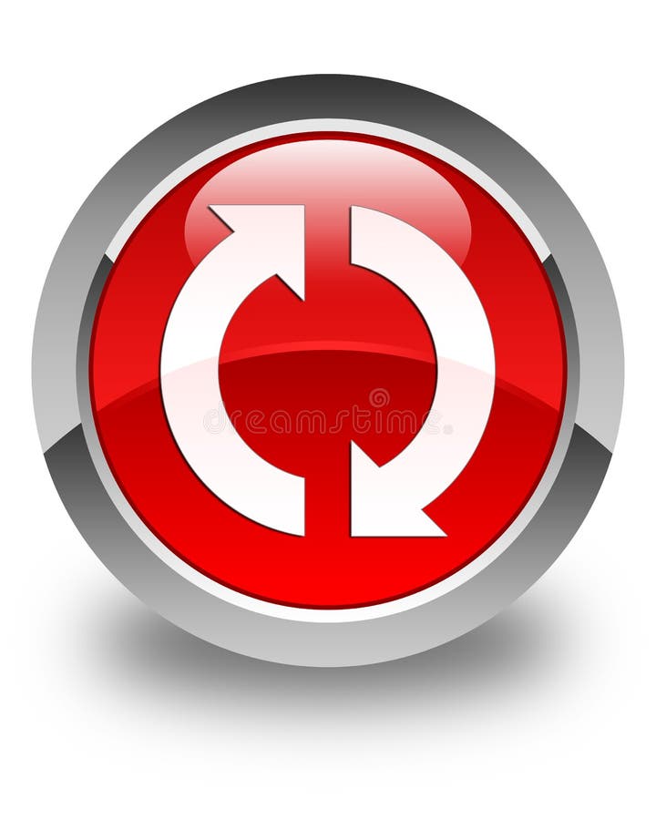 Update Icon Glossy Red Round Button Stock Illustration - Illustration ...