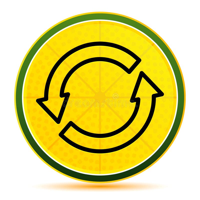 Update Icon Lemon Lime Yellow Round Button Illustration Stock ...