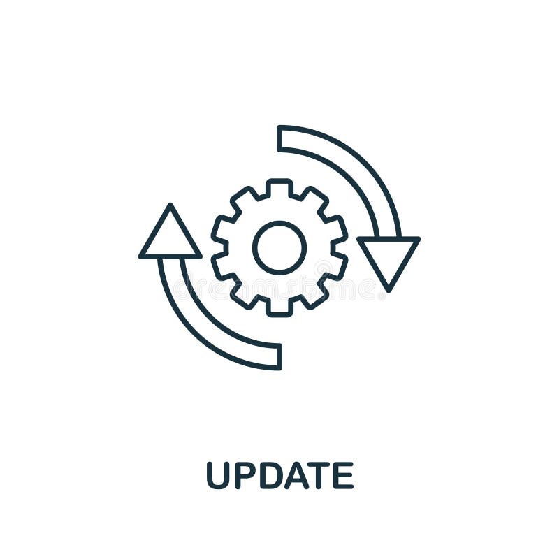 Update Icon. Line Style Element from Data Organization Collection. Thin ...