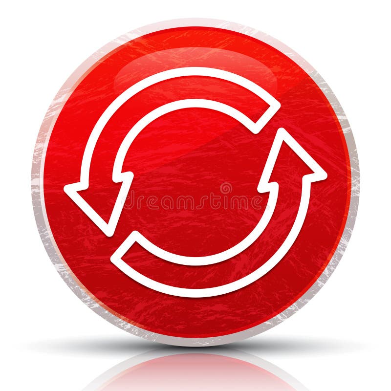 Update Icon Metallic Grunge Abstract Red Round Button Illustration ...