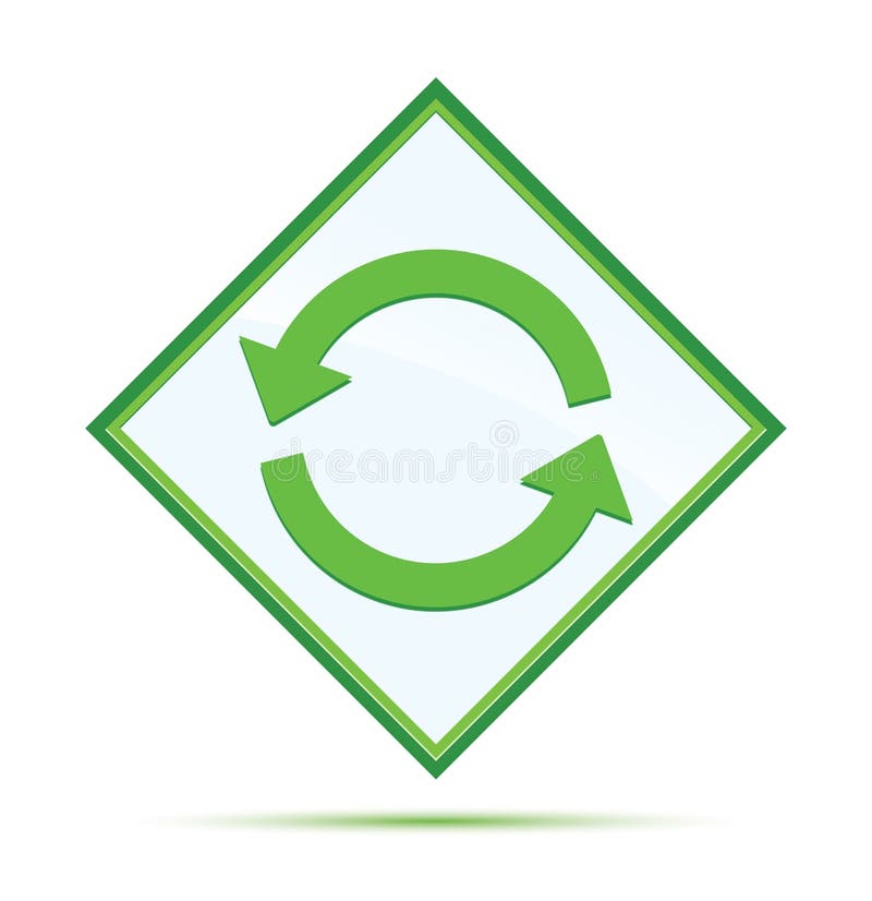 Update Icon Modern Abstract Green Diamond Button Stock Illustration ...