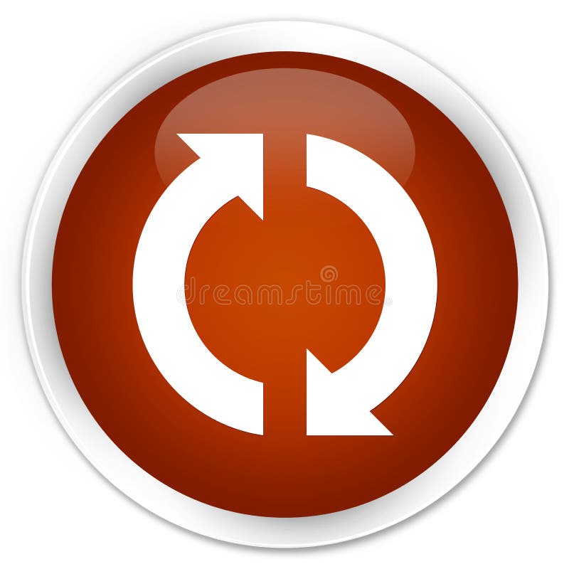 Update Icon Premium Brown Round Button Stock Illustration ...