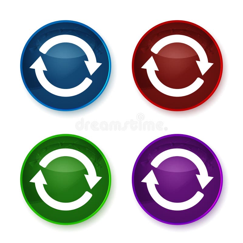 Update Icon Shiny Round Buttons Set Illustration Stock Vector ...