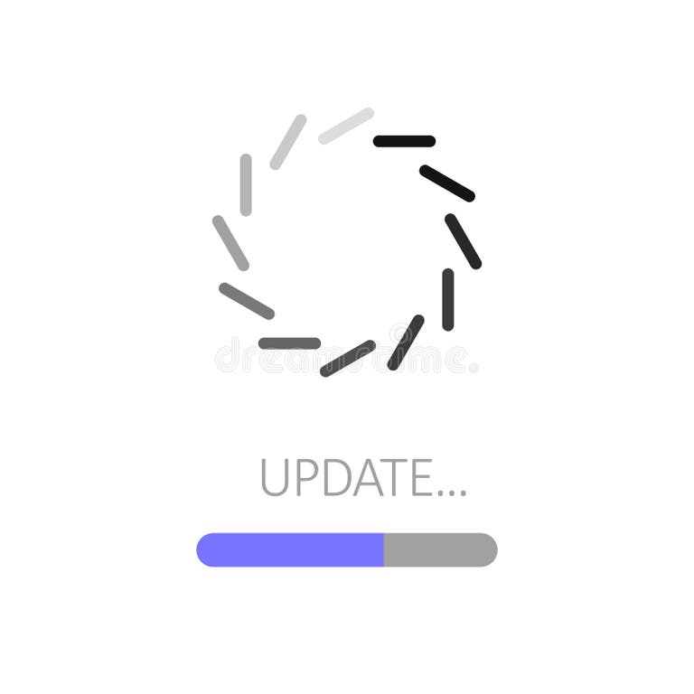 Update Icon. System Software Upgrade Concept, Loading Bar Stock Vector - Illustration of button ...