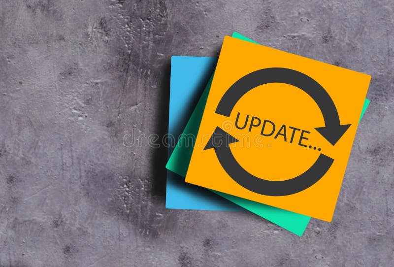 Update icon on sticky note stock image. Image of design - 308039399