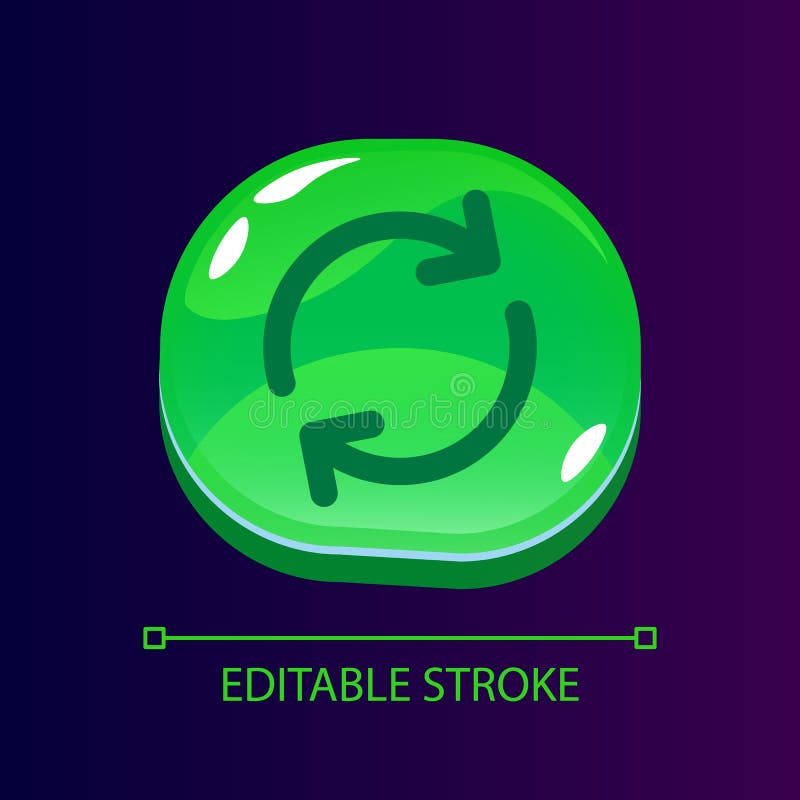 Update Installation Glossy Ui Button with Pixelated Icon Stock Vector ...