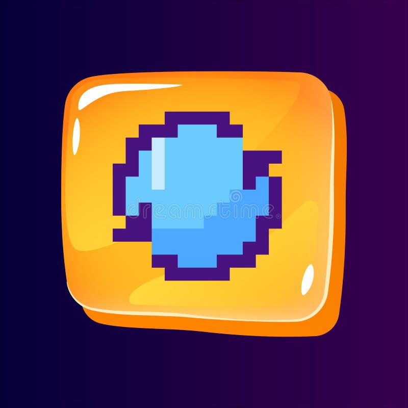 Update Installation Glossy Ui Button with Pixelated Color Icon Stock Vector - Illustration of ...