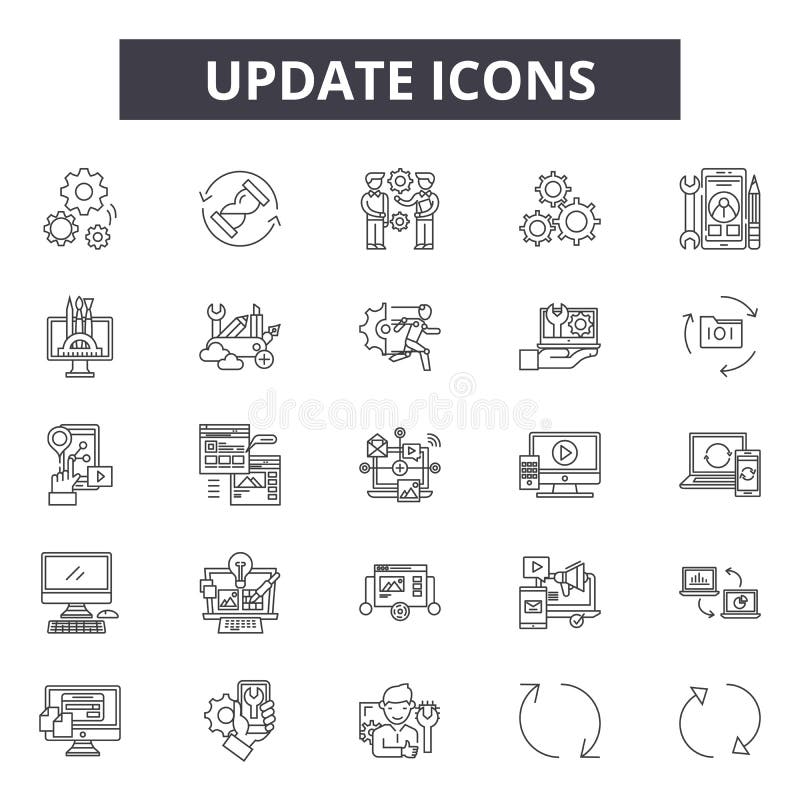 Update Line Icons, Signs, Vector Set, Outline Illustration Concept ...