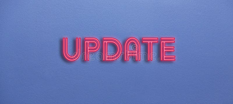 Update neon sign on a wall stock photo. Image of signage - 326265832