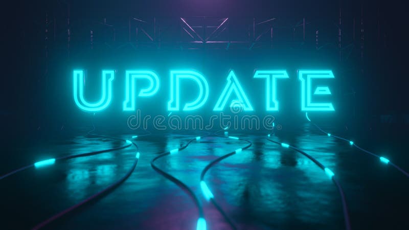 Update Neon Sign with Glowing Cable Stock Illustration - Illustration ...