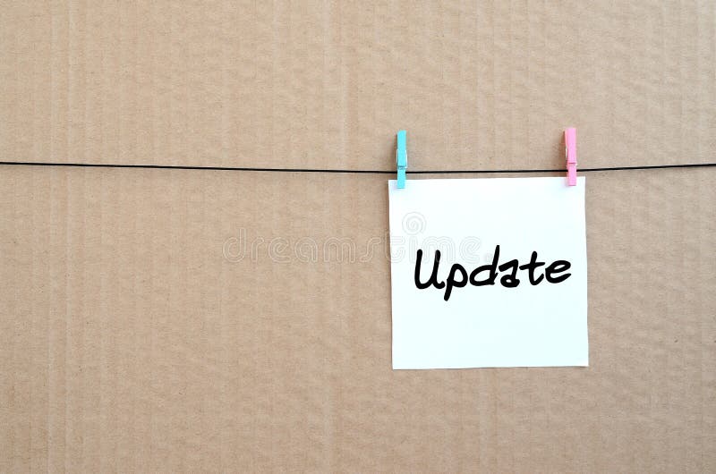 Update. Note is Written on a White Sticker that Hangs with a Clo Stock ...