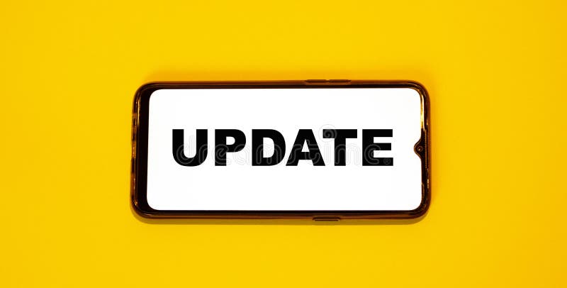 UPDATE Notification Full Screen Smartphone Close-up Stock Photo - Image ...