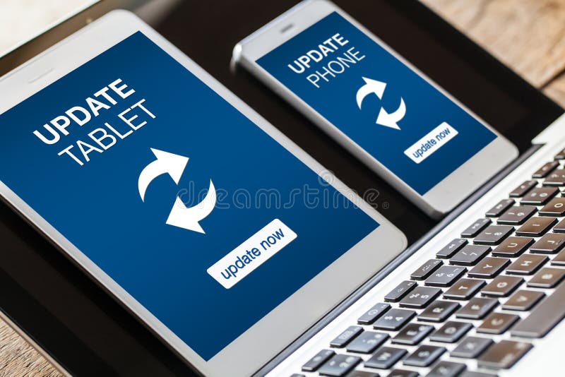 Update Me Smart Cell Phone Words Thought Cloud Stock Illustration ...