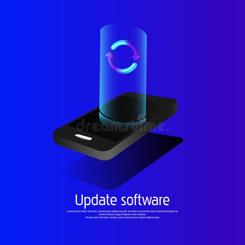 Update Operation System Banner Design on Blue Background Stock ...