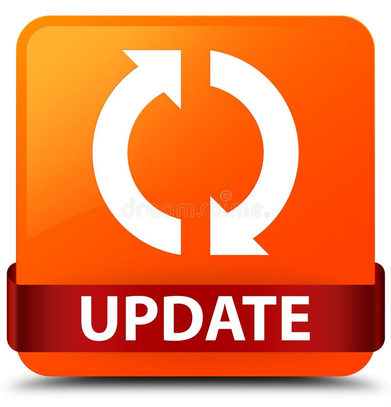 Update Orange Square Button Red Ribbon in Middle Stock Illustration ...