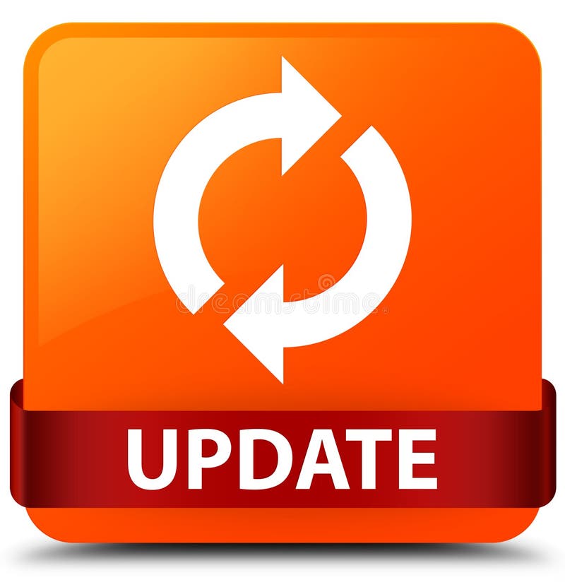 Update Orange Square Button Red Ribbon in Middle Stock Illustration ...